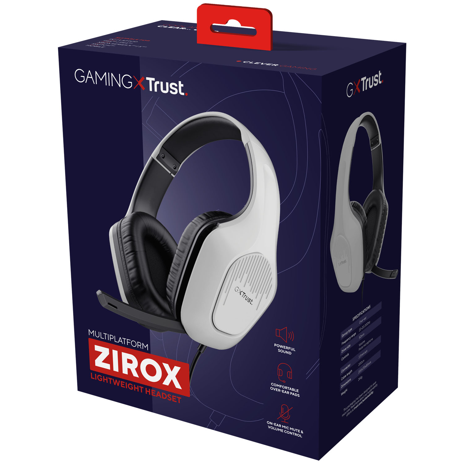 GXT 415W Zirox Gamingheadset Vit