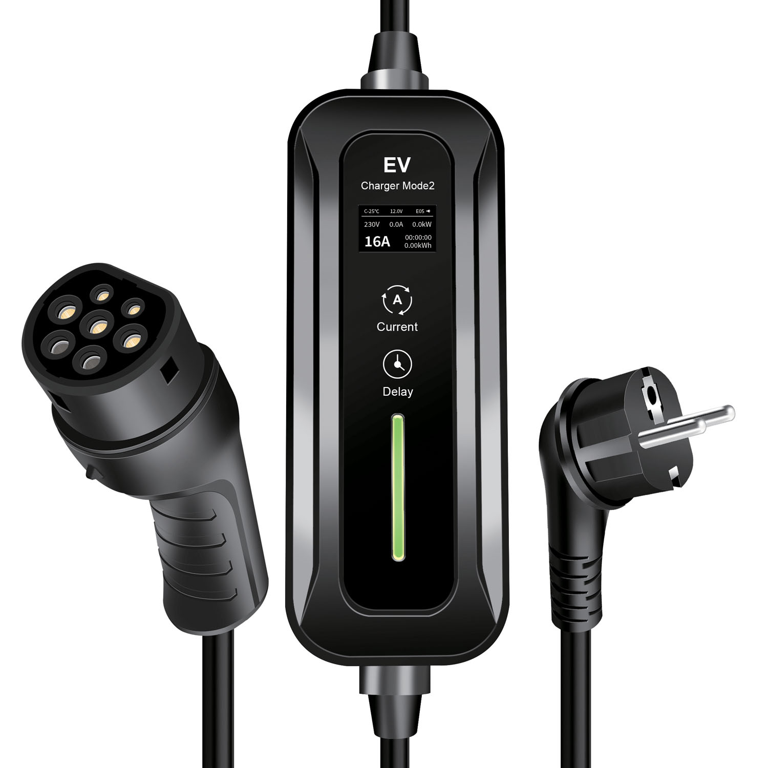 Laddare Elbil Typ 2 230V 1-fas 16A 3,7 kW 5m