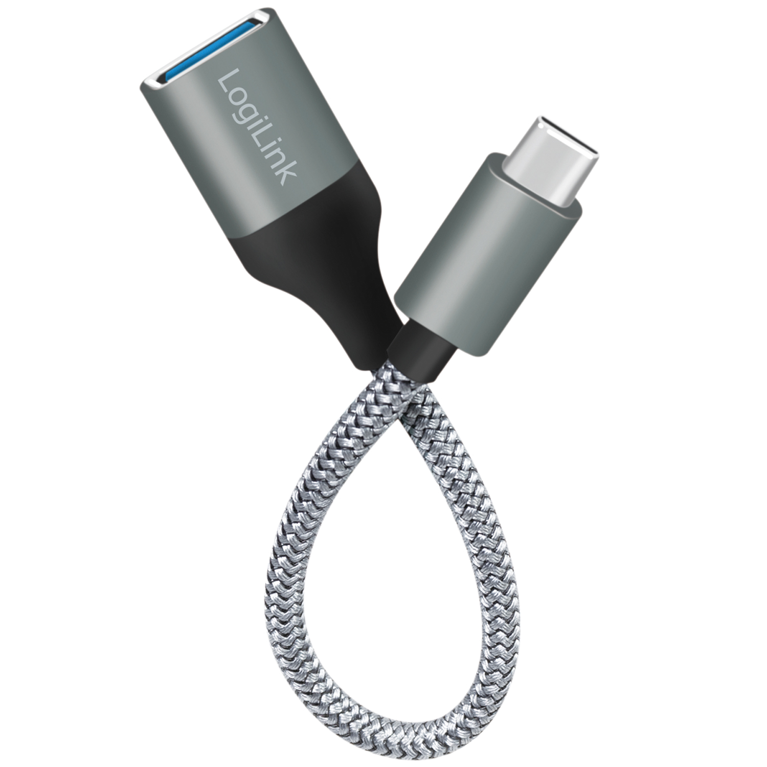 USB-C till USB-A OTG-kabel 15W 0,15m Aluminium