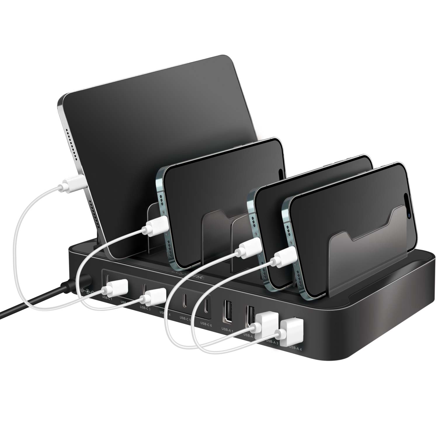 Laddstation 10 portar 6st USB-C + 4st USB-A PD/QC3.0 120W